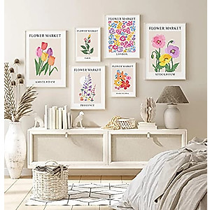 RBPRIDE Flower Market Poster Set of 6, 8x10 Inch Matisse Poster Flower Market Canvas Art Prints UNFRAMED , Abstract Floral Wall Art Modern Abstract Wall Art for Living Room Décor