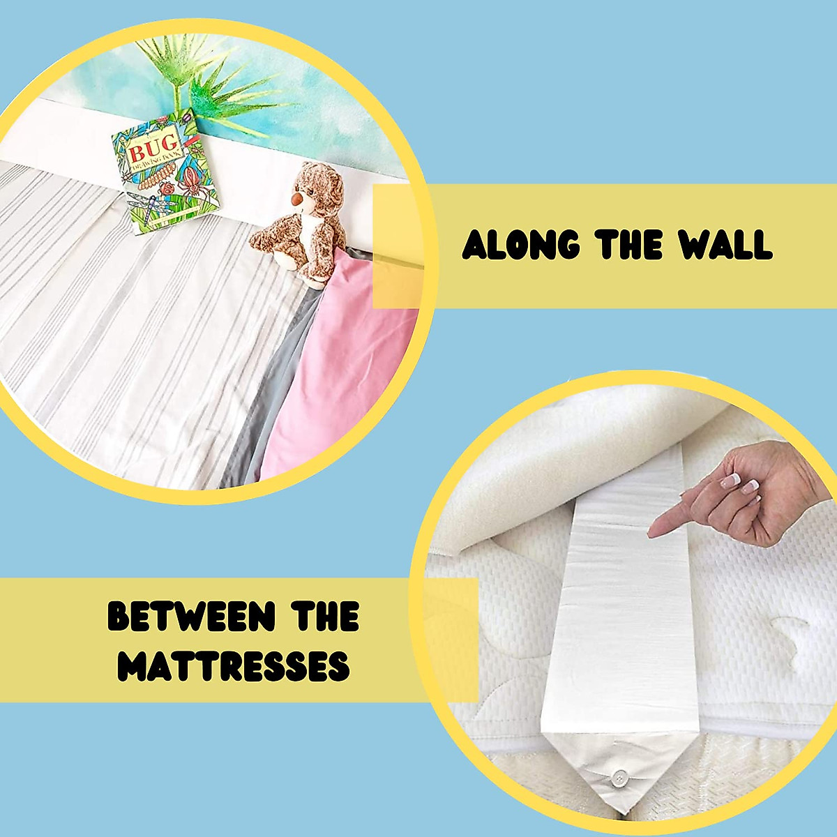SnugStop The Original Bed Wedge Mattress Filler, Bed Wedge Pillow, Bed Headboard Pillow Wedge, Gap Filler Between Your Headboard and Mattress, Triangle Pillow Wedge, Don't Lose Your Pillow (Queen)