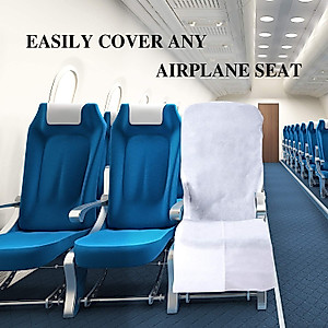 Disposable Seat Covers and Armrest Covers for Airplane Railways, Train, Bus, Office,Movie Theatre and Taxi,Eco-Friendly/Recyclable/Portable Non-Woven Seat Surface Protective Pad (Pack of 4)
