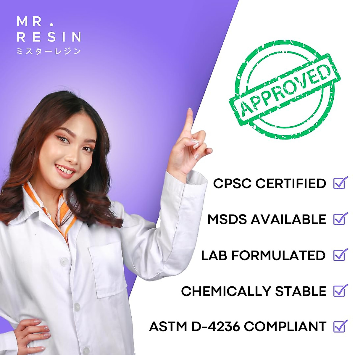 UV Resin - Mr. Resin 1kg Crystal Clear UV Epoxy Resin for Crafts, Jewelry Making, Keychains, Molds, Doming, Rock Painting - Fast Curing with UV Lamp, LED, and Sunlight