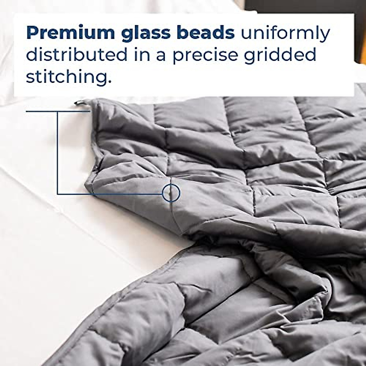 Sleepa Weighted Blanket 25 lbs - Extra Soft and Breathable Blanket Weighted with Premium Glass Beads - Relaxing Heavy Blanket for Adults (Grey)