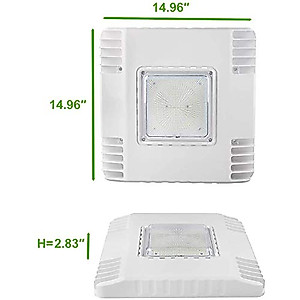 150W LED Canopy Ceiling Light - Ultra Efficient Recessed Surface Mount Gas Station Light - High Bay Carport or Parking Garage Lamp 19500lm 5700k UL DLC Approved (150w 5700K-100-277V)