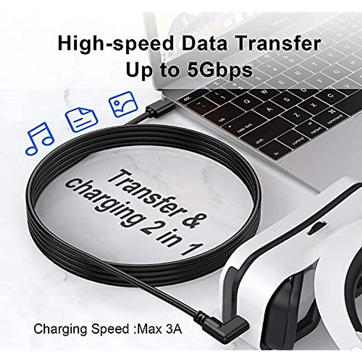 Oculus Quest 2 Link Cable [16.4FT], Oculus Link Virtual Reality VR Cable for Quest1 and Quest 2, Long USB 3.0 to USB C Cable, 5GB Data Transfer, Charge Link Cable – PC VR