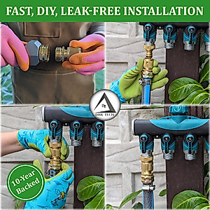 Heavy Duty Water Hose Quick Connect Fittings (Premium Brass for Superior Durability), Quick Release Hose Connector, Fit for 3/4" Gardening Hoses, Garden Hose Quick Disconnect Set, 4 Pack, ET