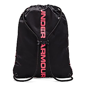 Under Armour Unisex-Adult Ozsee Sackpack , Black (008)/White , One Size Fits All