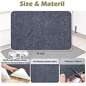 Office Chair Mat, LORDZMIX Office Chair Mat for Hardwood & Tile Floor, 55"x35" Computer Gaming Chair Mat, Anti-Slip Desk Chair Mat for Rolling Chair (Dark Gray)