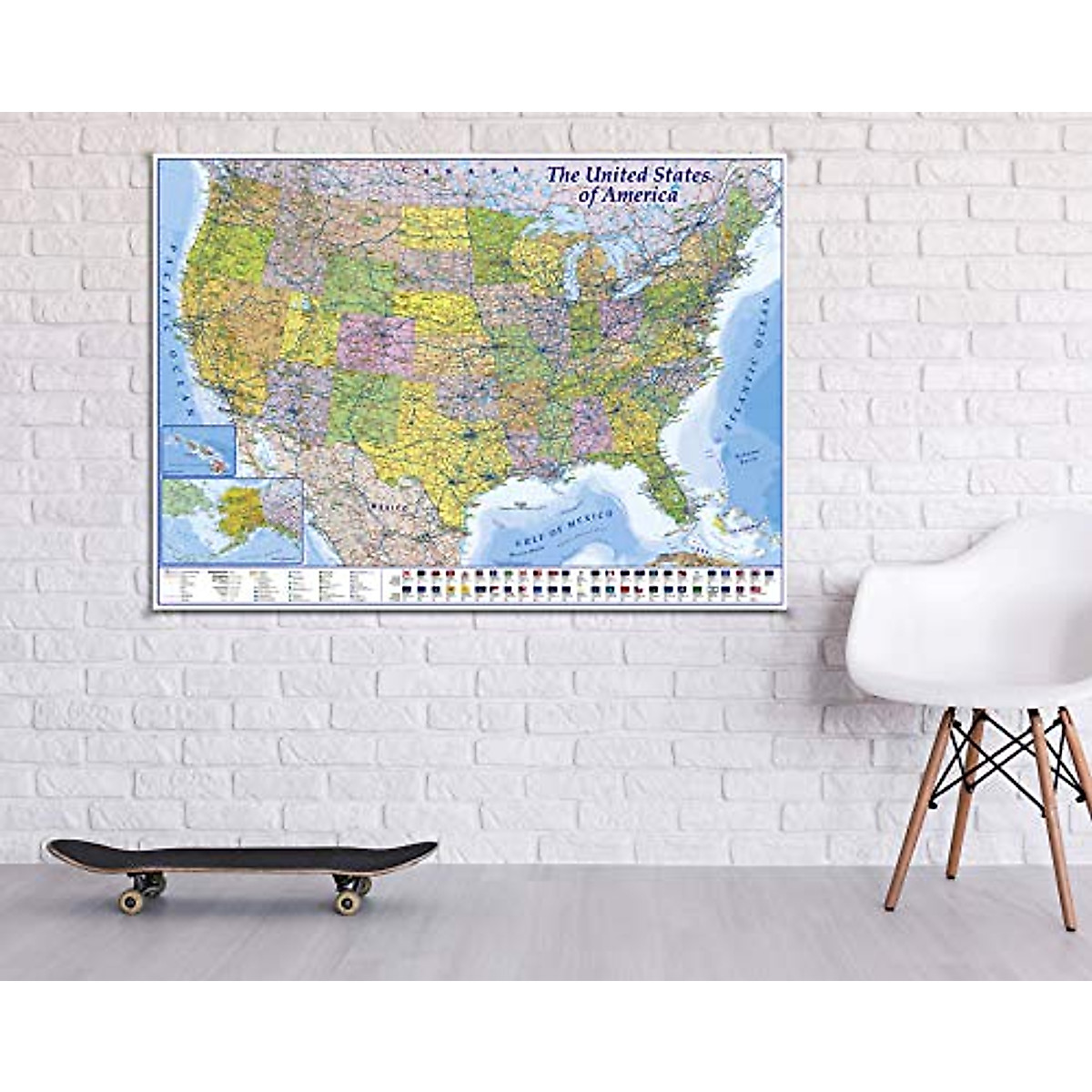 XXL USA Map Premium Poster Giant America Map with all States 55" x 39" MAPS IN MINUTESÙ (55"x39")
