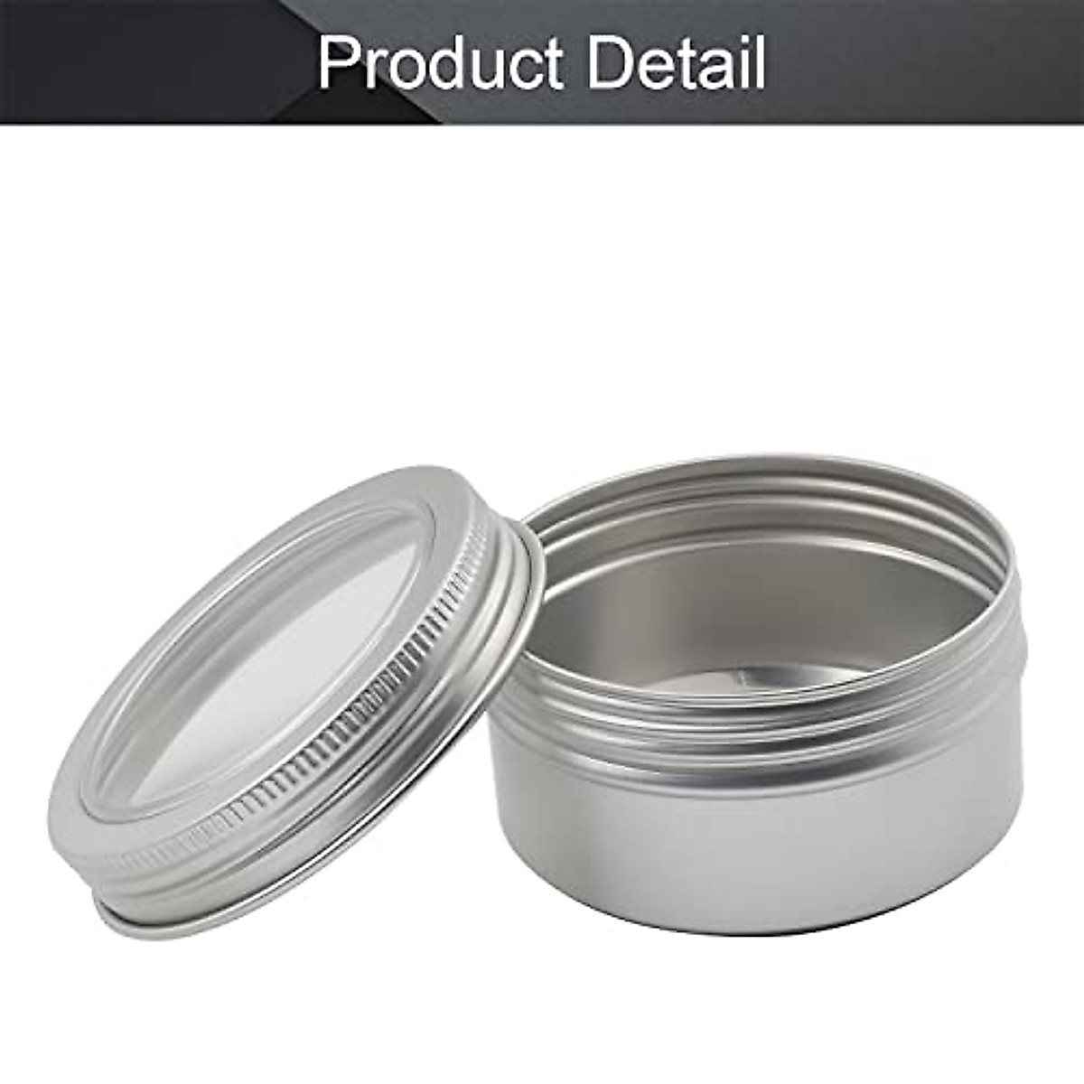 Othmro 3.4 oz Round Metal Tins Aluminum Tin Cans Jar Refillable Containers 100ml Tin Cans Tin Bottles Containers with Screw Lid for Lip Balm Crafts Cosmetic Candles Silver 68×35mm