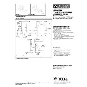 Delta Faucet Trinsic Roman Tub Trim - T2759-SS - Modern Bathroom Tub Faucet Set - Includes Tub Faucet & Handles - Stainless (Valve Sold Separately)