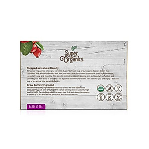 Super Organics Beauty Boost Green Tea Pods With Superfoods & Probiotics | Keurig K-Cup Compatible | Beauty Tea, Skin Care Tea | USDA Certified Organic, Vegan, Non-GMO Natural & Delicious Tea, 12ct