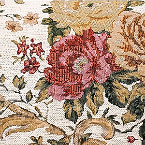 Ukeler Rustic Floral Rose Area Rugs Vintage Traditional Round Accent Floor Rugs 100% Machine Washable Shabby Country Style Carpet for Bedroom, 4'x4'