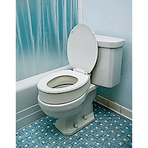 Essential Medical Supply Raised Elevated Toilet Seat Riser for an Elongated Toilet and Compatible with Toilet Seat, Elongated, 19 x 14 x 3.5