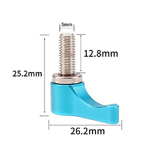 Fotga 2X Metal M5 L Shape Thumb Screw for 15mm Rail Follow Focus Matte Box Base Plate Rig (Blue)