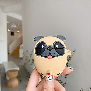 Lupct Cartoon Case for AirPod Pro 2019/Pro 2 Gen 2022 Cover Cases Cute Funny Cool for Boys Teen Girls Girly Kids Fun Unique Character 3D Animal Kawaii Pretty for AirPods Air Pods Pro (Red Lip Dog)