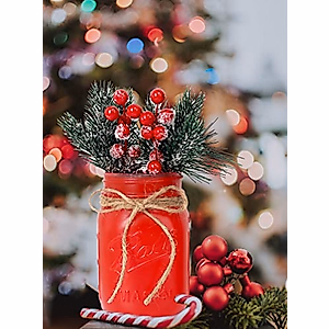 Christmas Centerpiece, Christmas Decor Mason Jars, Centerpiece Table Decorations, Christmas Tree Decor, Home Mantle Decor, Mason Jar Dining Table Centerpiece, Christmas Centerpiece For Dining Table – 3PC