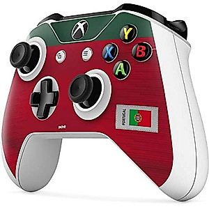 Skinit Decal Gaming Skin Compatible with Xbox One S Controller - Originally Designed Portugal Soccer Flag Design