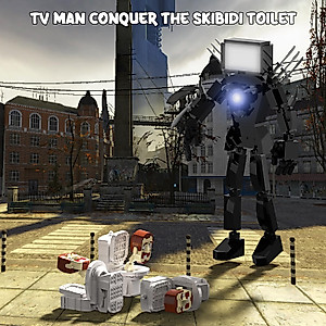 ICEBRICKS Skibidi Toilet TV Man Building Set, Big TV-Man Action Figure Toy,Giant TV Men Building Blocks, Anime Role Play Skibidi Toilet Action Figure, Fun Cartoon Toy for Kids and Fans (165Pcs)