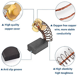 Saipe 40pcs 10 Sizes Electric Motor Carbon Brushes for Replacement Repair Power Tools and Motors Part Such as Electric Hammer Drills, Circular Saws, Angle Grinders