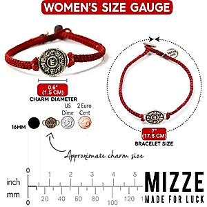 Red String Macrame Prosperity Financial Success & Evil Eye Protection Bracelet for Women with Silver Coin Charm - Gift for new job, long distance relationship gift, new business gift