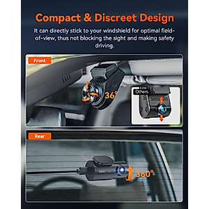 Vantrue S1 Pro 2.7K Dual Dash Cam Front and Rear, 5G WiFi 60FPS Hidden Dash Camera w/HDR Night Vision, STARVIS 2, Optional Remote Live View, GPS, Voice Control, 24/7 Parking Mode, Support 512GB Max