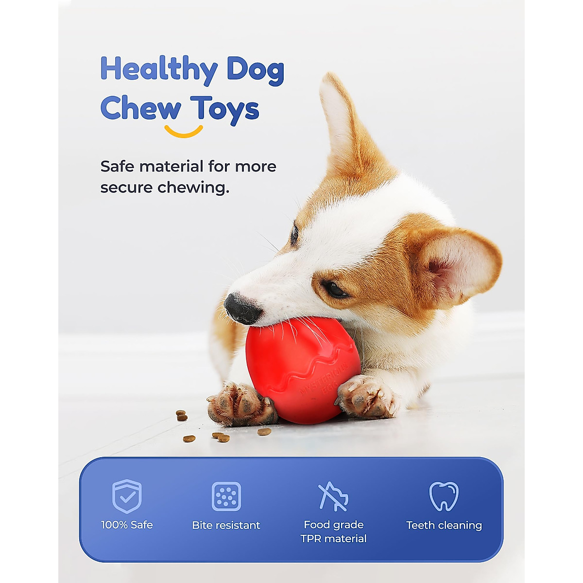 Treat Dispensing Dog Toys, Interactive Dog Toys Dog Puzzle Slow Feeder Chew Toys for Large Dogs, Dog Toy for Aggressive Chewers