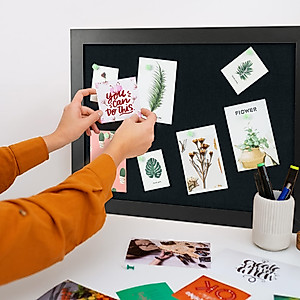 Board2by Black Cork Board Bulletin Board with Linen, Wood Framed 30" x 20" Corkboard, Office Board for Wall Decor, Wall Mounted Pin Board Picture Board with 20 Pushpins for School, Home & Office