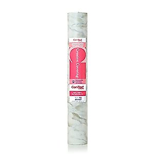 Con-Tact Brand Creative Covering Self-Adhesive Vinyl Drawer and Shelf Liner, 18" x 60', White Marble