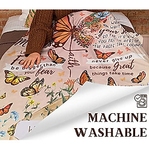 InnoBeta Butterfly Gifts for Women, Girls - Inspirational Butterfly Themed Gifts for Adult - Butterfly Blanket for Birthday, Christmas - Butterfly Faith - Flannel Fleece Plush Blanket - 50"x 65"