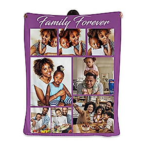 Custom Blanket with Photo Text Personalized Throw Blanket Customized Picture Blanket for Baby Mother Father Adult Friends Lovers Dog Pets Personalized Gift