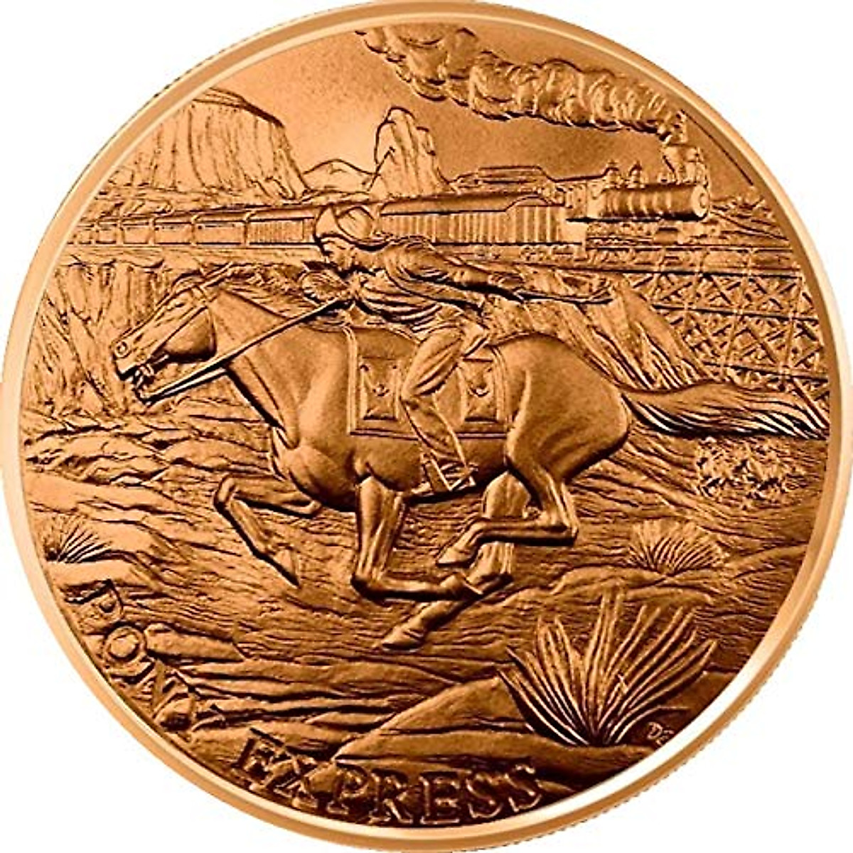 Jig Pro Shop Prospector Series 1 oz .999 Pure Copper Round/Challenge Coin (Pony Express)