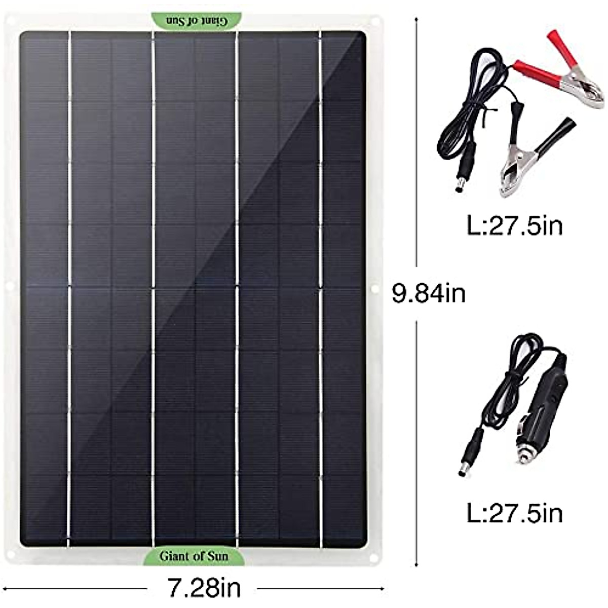 Dongzhur Solar Panel Kit, 10W 12V Monocrystalline Battery Charger & Maintainer with 10A Charge Controller + Extension Cable for RV Marine Boat Off Grid System, 18V DC Output for Portable Cell Phone