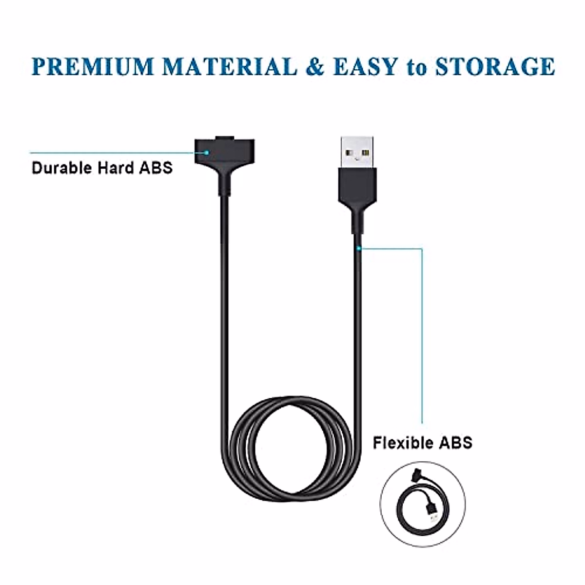 Charging Cable Compatible with Fitbit Ionic Charger, 3.3FT Replacement USB Charger Cable Cord Adapter for Ionic Smart Watch