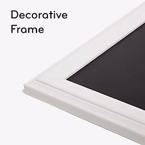 U Brands Magnetic Chalkboard, 30 X 20 Inches, White Décor Frame