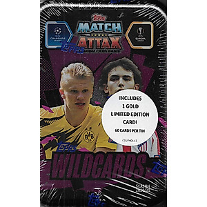 Match Attax 2020 2021 Topps UEFA Champions League Soccer Trading Card Game Sealed MEGA Collector's Tins with Bonus Gold Cards and Exclusive Inserts (4 Tin Lot Including one of Each Different Type)