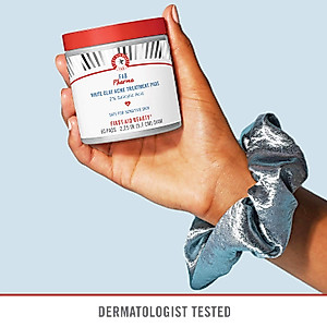 First Aid Beauty - FAB Pharma White Clay Acne Treatment Pads with 2% Salicylic Acid, Daily Compostable Exfoliating Pads for Breakouts, Whiteheads, Blackheads and Acne, Safe for Sensitive Skin, 60 Pads