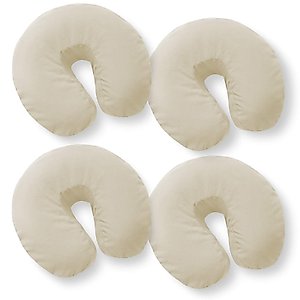 Saloniture 4-Pack Premium Microfiber Face Cradle Covers - Ultra Soft Fitted Massage Table Cradle Cover - Natural