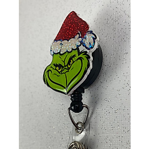 Christmas Nurse Badge Reel, Cute Holiday ID Holder, Retractable Alligator Clip