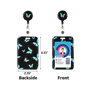 BGHSE Personalized Vertical ID Badge Holder with Lanyard - Fashionable ID Card Holders with Detachable Neck Lanyards - Soft Fiber,Metal Clip,Sturdy Buckle for Key,Wallet