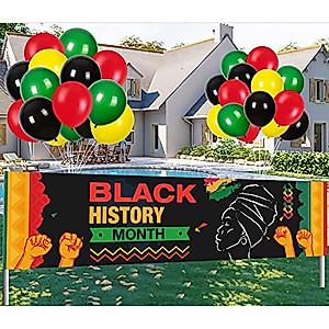Black History Month Banner Balloons Party Decorations - African BHM Worthwhile Commemoration National Black History Party Balloons Banner Decor Supplies