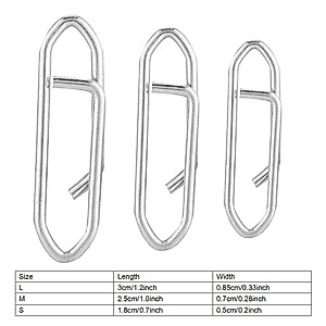 Demeras 100PCS Fishing Safety Snaps Stainless Steel Fishing Interlock Snaps Line Terminal Tackle Accessory for Outdoor Fishing(S)