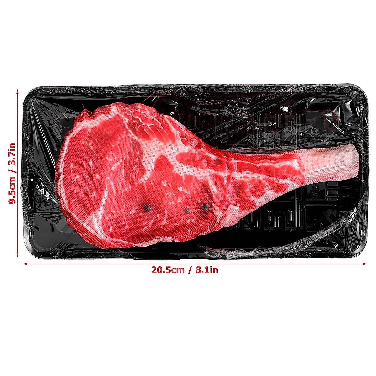 LUOZZY Plush Dog Chew Toy Simulation Beef Steak Puppy Squeaky Toy Stuffed Steak Shaped Dog Teething Toy for Small Medium Dogs PuppyPlaying Pet Supplies