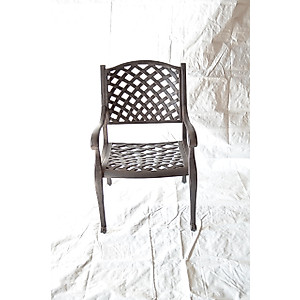 Nassau Outdoor Patio 9-pc Dining Set 64 X 64 Cast Aluminum (9-pc Set (with 8 Regular Chairs), Walnut)