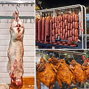 12 Pcs Meat Hooks, 5 Inch Butcher Hooks Stainless Steel (4MM Diameter), S Shaped Meat Processing Hooks for Hanging Bacon, Sausage, Hunting Smoking Ribs, Drying, Grillling BBQ For Kitchen, Market