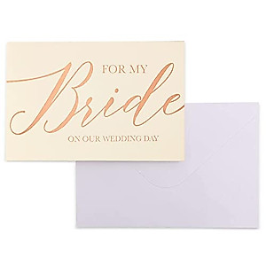 Wedding Vow Books, His and Hers Booklets with Envelopes, Rose Gold Foil (30 Pages Each)