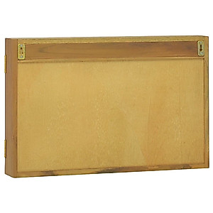 vidaXL Mirror Cabinet with Solid Teak Wood Frame - Hallway Mirror with Additional Storage Space - Wall Mounted Unit - Dimensions: 23.6" x 3.9" x 15.7"