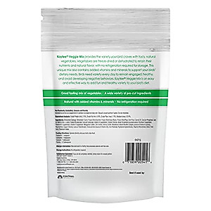 Kaytee Pet Bird Veggie Mix for Pet Parakeets, Cockatiels, Conures, and Parrots, 3.5 Ounce