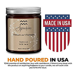 1OAK Aquarius Candle - Zodiac Candle - Aquarius Gifts for Women - Zodiac Gifts - Astrology Gifts for Women - February Birthday Gifts for Women - Aquarius Birthday Gifts