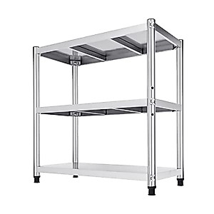 32"×16" Stainless Steel Table, Heavy Duty Stainless Steel Table for Prep, Shelf Organizer Kitchen Storage Shelves Garage Shelves, Commercial Kitchen Work Table for Restaurant, Home and Hotel, Silver