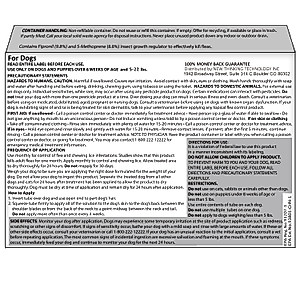 Flea and Tick Prevention for Dogs, Small Dog Flea & Tick Control with Fipronil, Long-Lasting and Fast-Acting Topical Flea & Tick Treatment Drops for Puppies, 5 to 22 lbs, 3 Doses