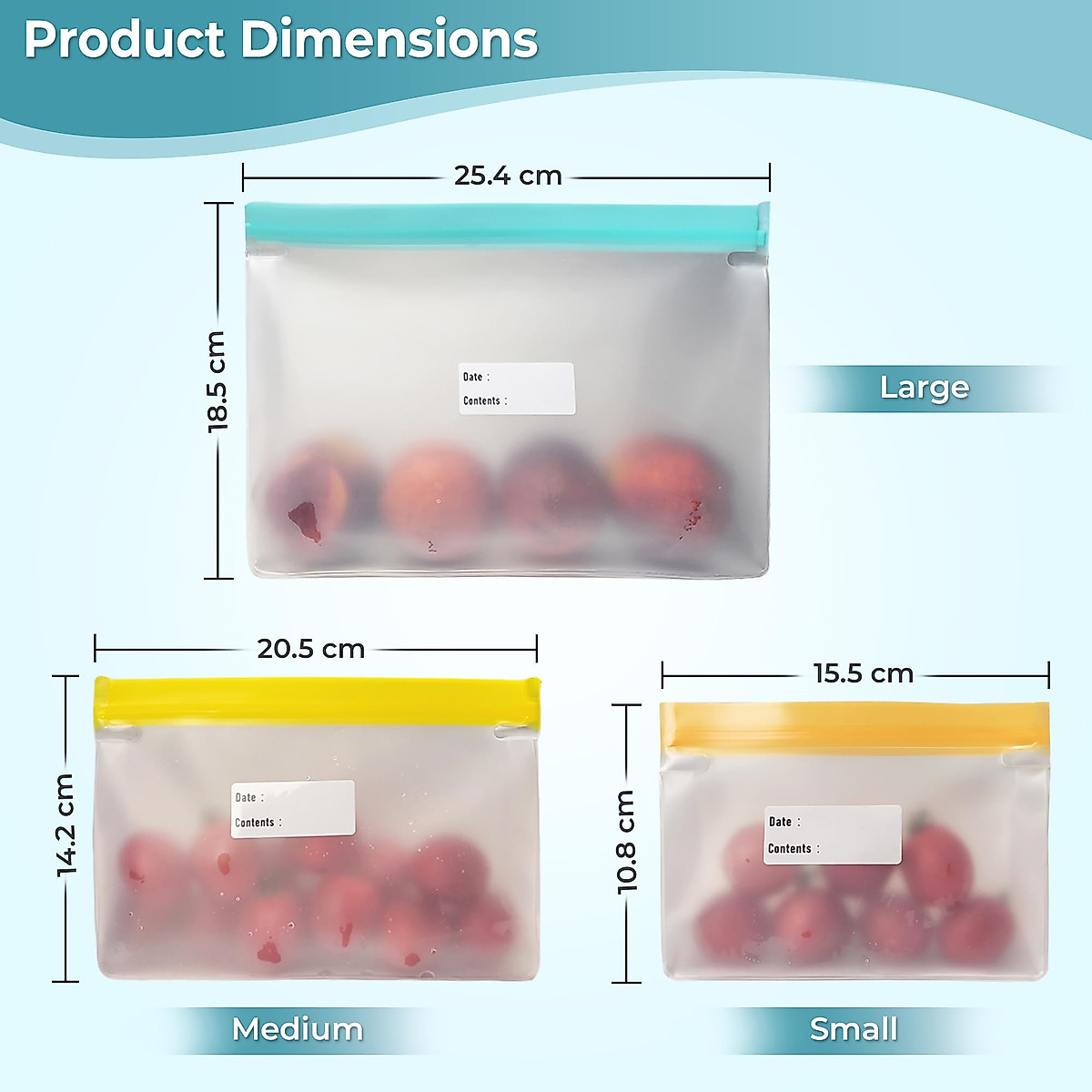 Temsy Reusable Snack Bags - 10pcs Reusable Snack Bags – Reusable Freezer Bags for Fruit, Veggies, Meat – Food-Safe Standup Storage Bags for Food with Ziplock Closure – Sustainable Option